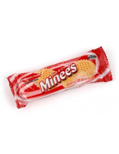 Minees Sandwich Cookies Strawberry Creme
