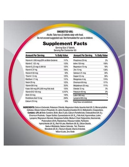 Centrum Minis Silver Multivitamínico para hombres 50 Plus, suplemento ...