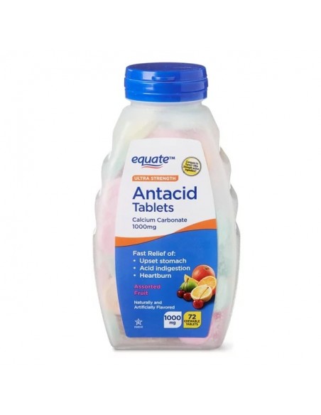 Equate Ultra Strength Antacid Chewable Fruit Tablets, over the Counter ...
